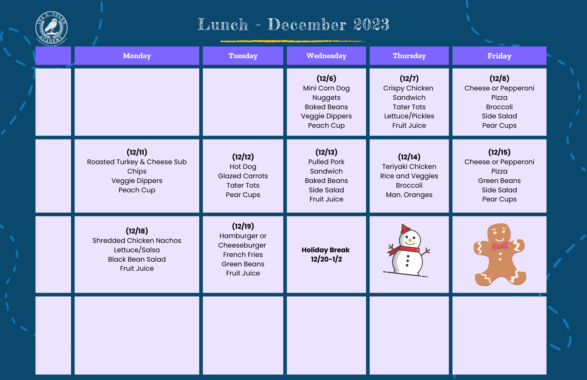 Food Service – IACAFL – Ina A Colen Academy